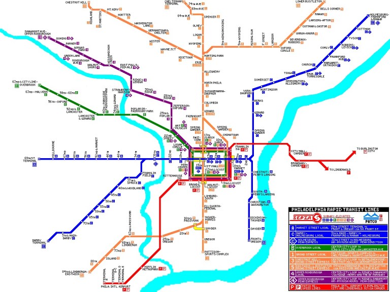 Philadelphia Subway Map Based Upon A. Merritt Taylor’s Proposals (1913 ...