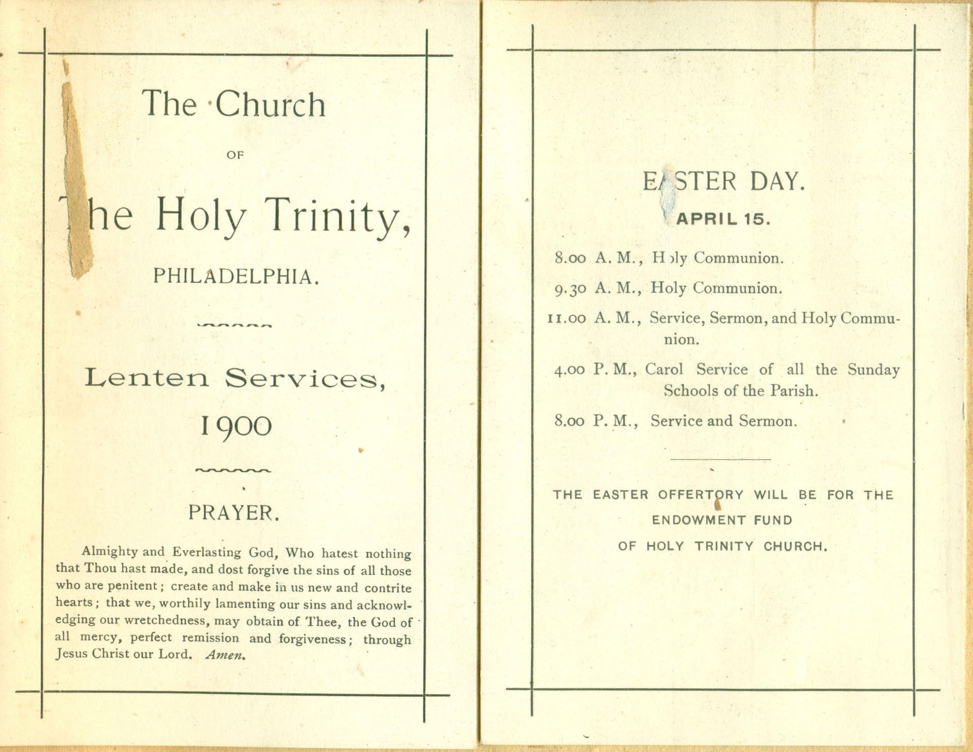 Lenten (and Holy Week) Program at Church of the Holy Trinity ...