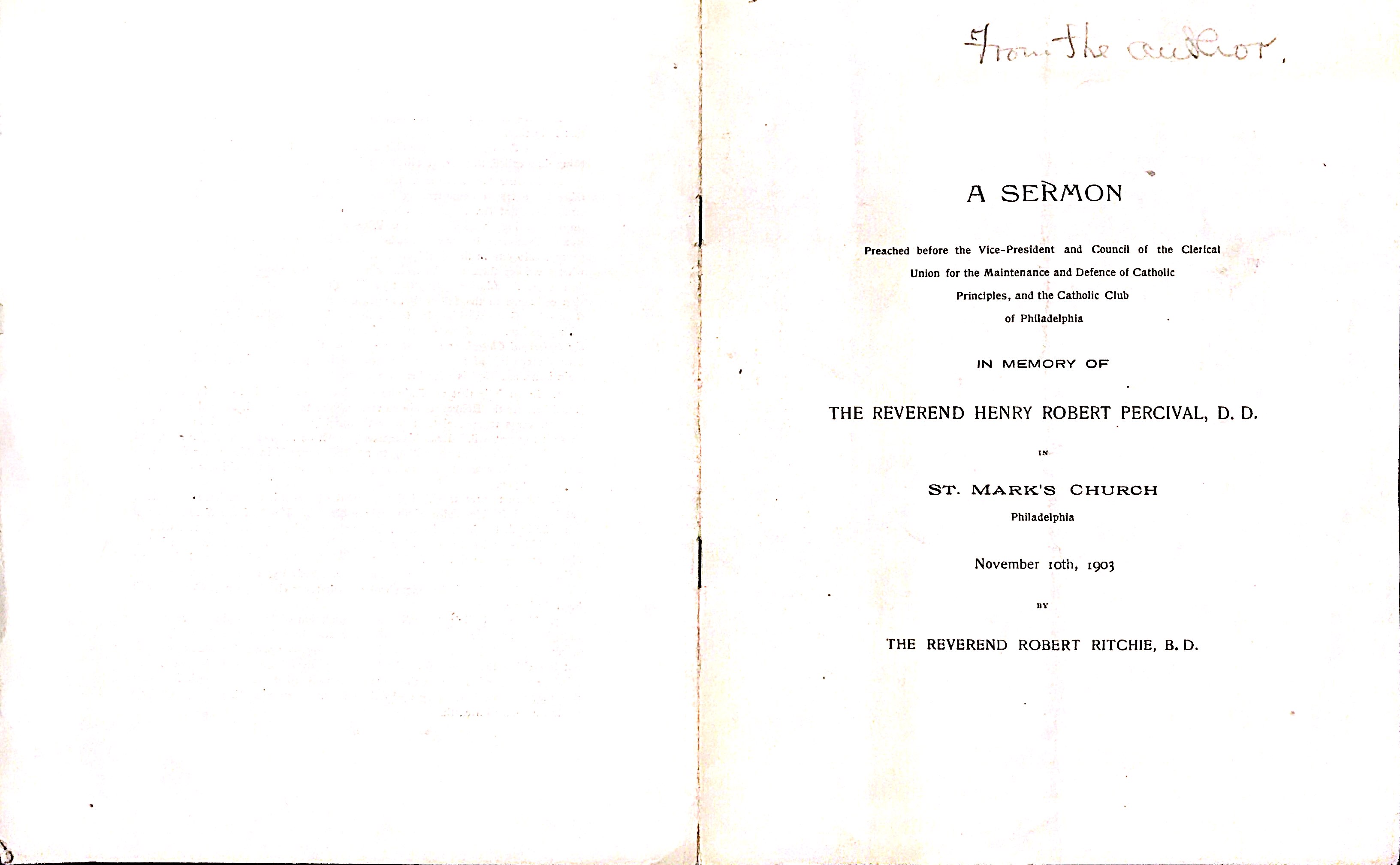 A Sermon in Memory of Rev. Henry Robert Percival Preached by Rev ...